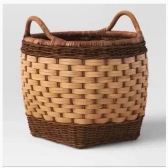 Other | Threshold Two Tone Rattan Decorative Basket | Poshmark